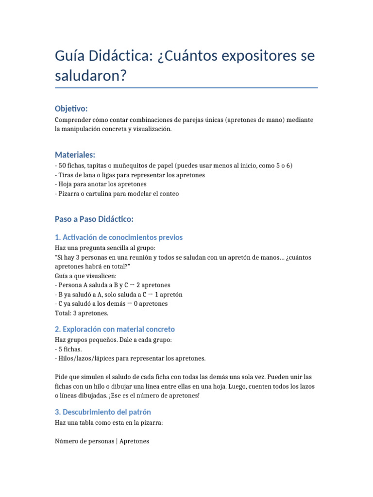 Guia Didactica Apretones | PDF