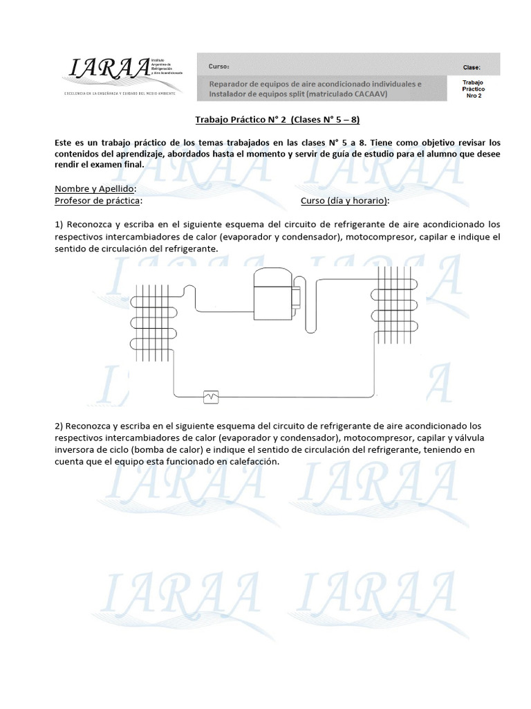 Trabajo PR Ctico N 2 | PDF | Presión | Refrigerante