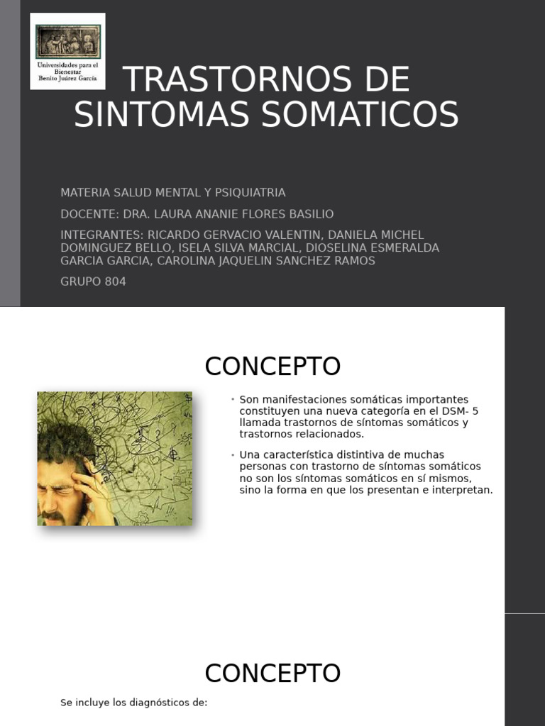 Trastornos de Sintomas Somaticos | PDF | Trastorno mental | Enfermedades y trastornos