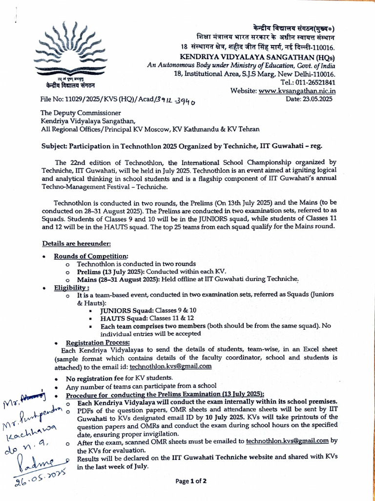 Technothlon 2025: Key Dates & Details | PDF | Schools