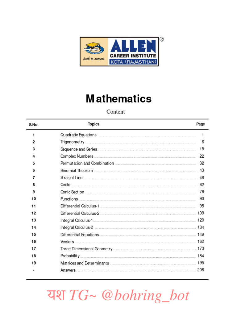 @bohring Bot Math's Star Batch Jee Advanced Assignments | PDF | Algebra ...
