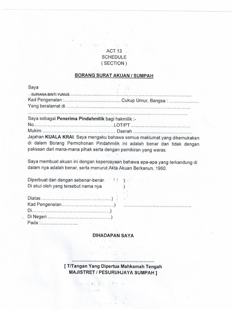 Borang A | PDF