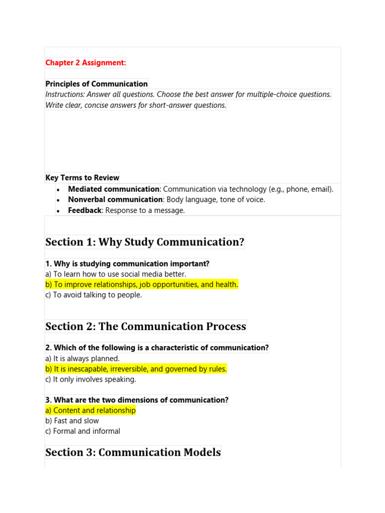 Principles of Communication CHP 2 | PDF | Communication | Interpersonal Communication
