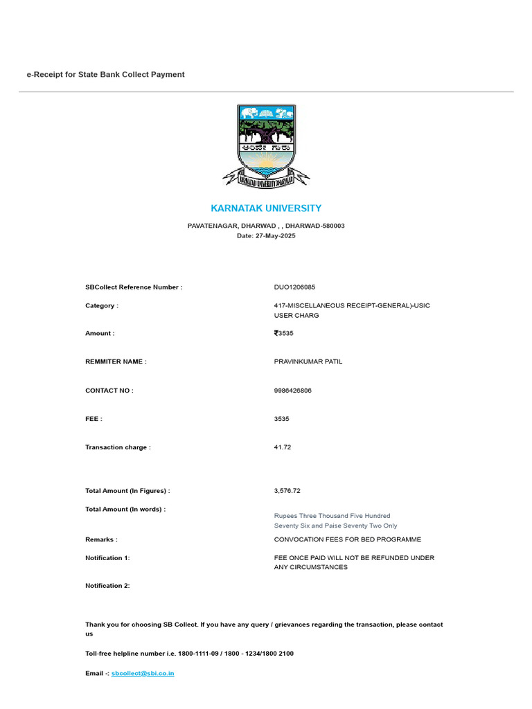 convocation fees | PDF