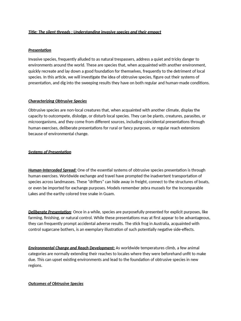 Invasive | PDF | Invasive Species | Ecology