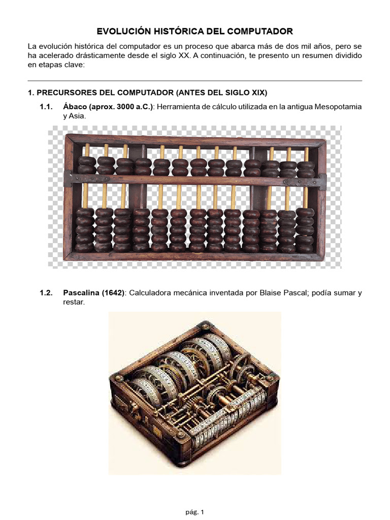 Evolución del Computador: Historia y Avances | PDF | Computación ...