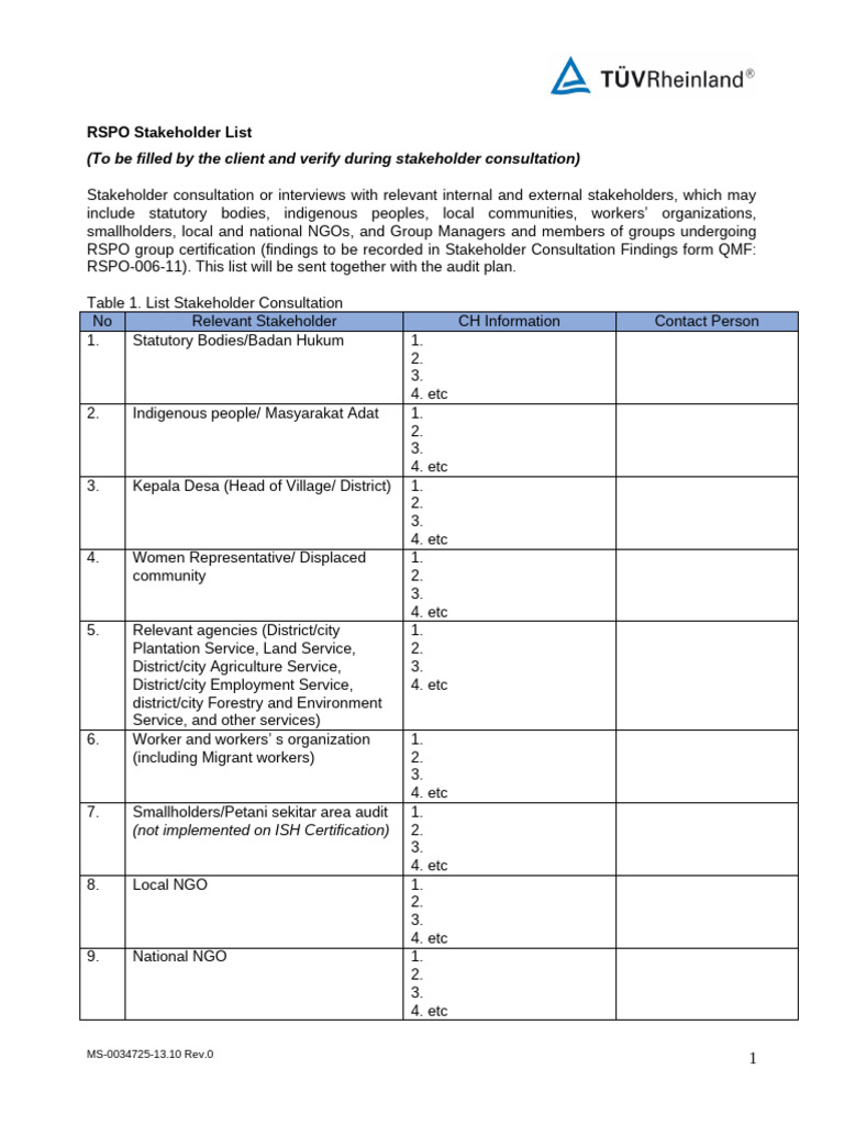 MS-0034725 - 13.10 Stakeholder List Rev | PDF
