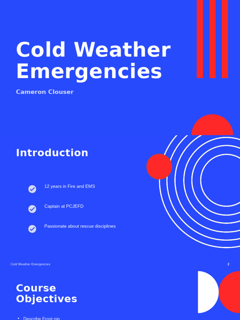 Cold Weather Emergencies | PDF | Hypothermia | Diseases And Disorders