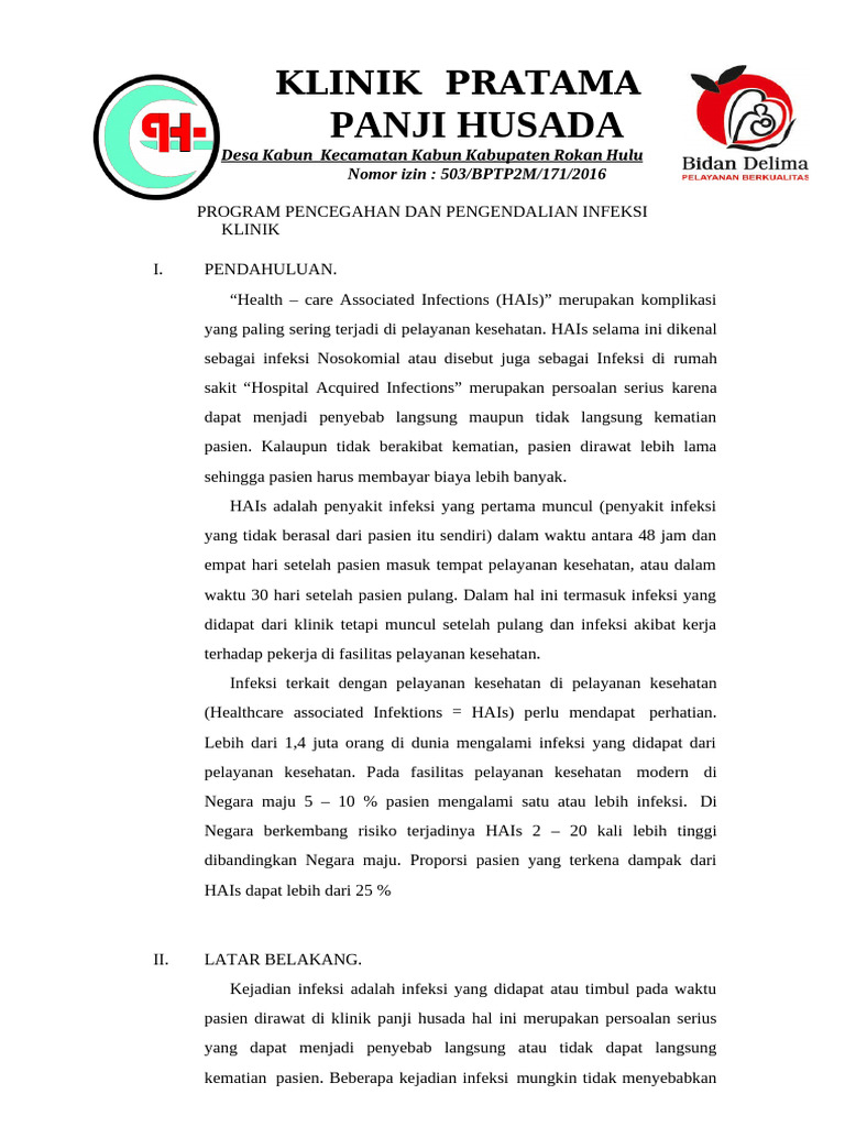 STANDAR 2.3 EP 2, Program PPI Klinik | PDF