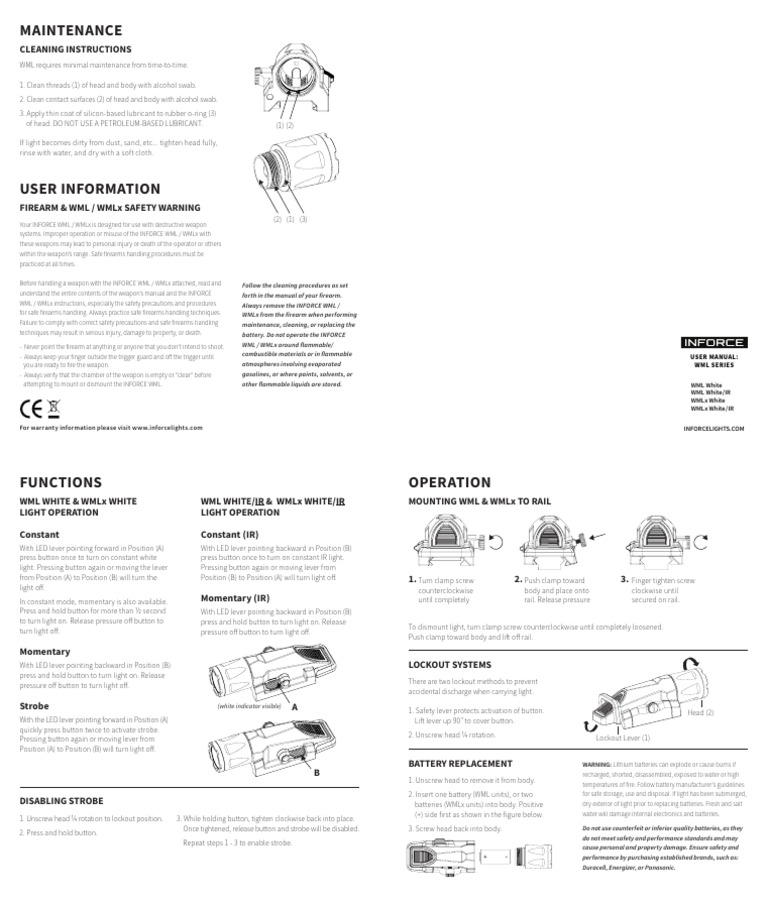 Gen3 WML Manual | PDF | Firearms | Trigger (Firearms)