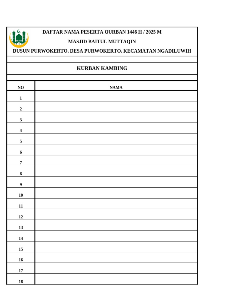 Iuran Qurban | PDF