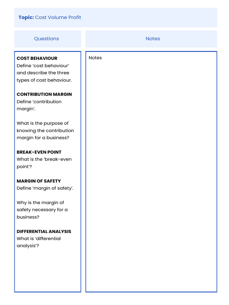Topic 2 Cornell Notes | PDF