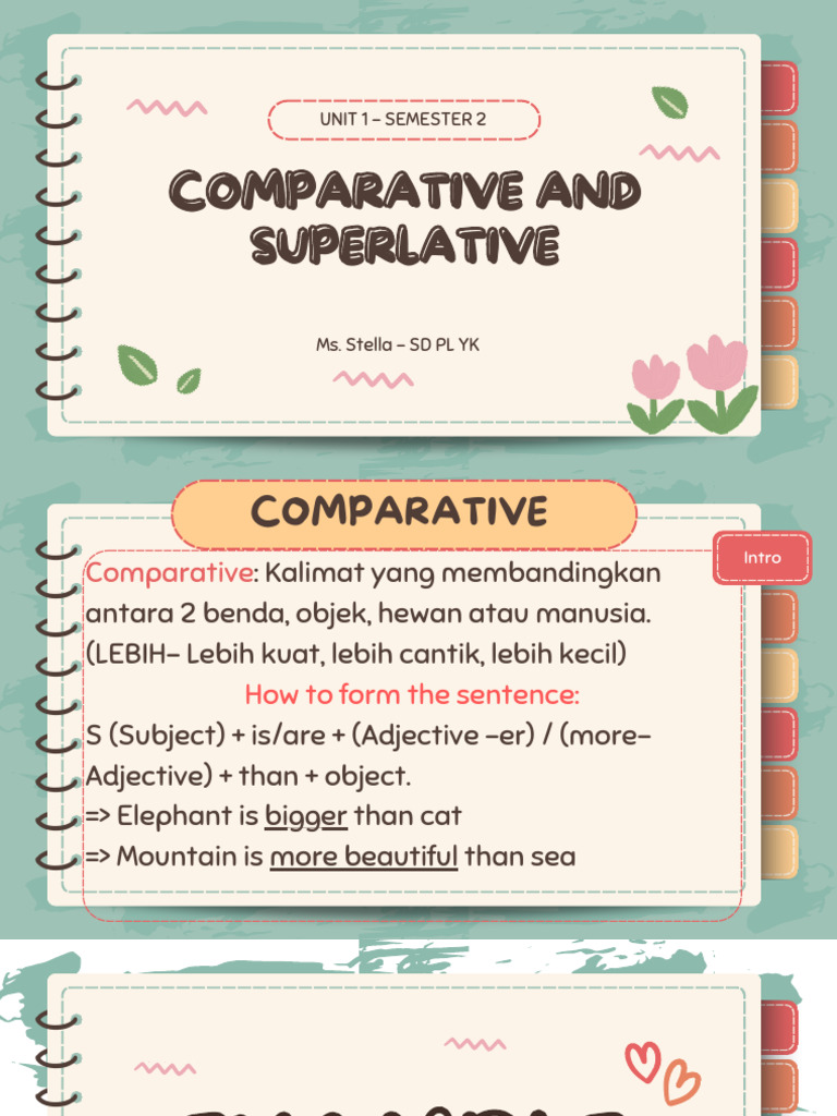 Grade 5 Unit 1 Sem 2 - Comparative Superlative | PDF