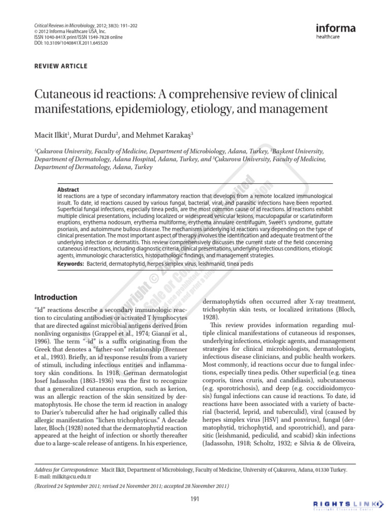 Reacción Id | PDF | Infection | Microbiology