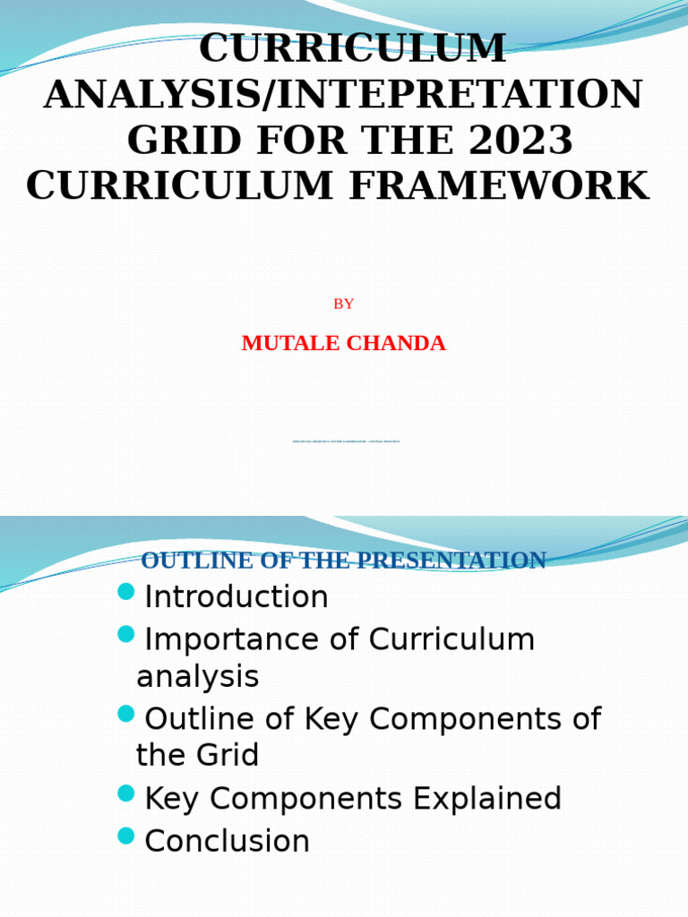 2023 Curriculum Analysis Grid Overview | PDF | Educational Assessment ...