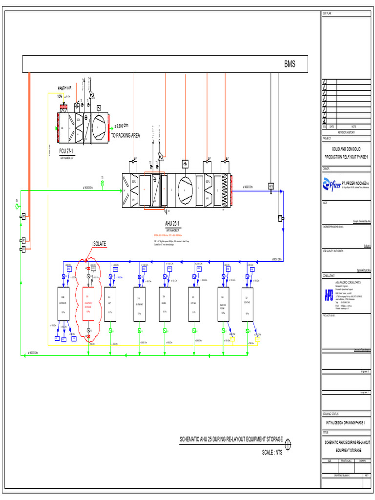 Schematic AHU 25 During Re-Layout Equipment Storage | PDF | Building | Building Technology