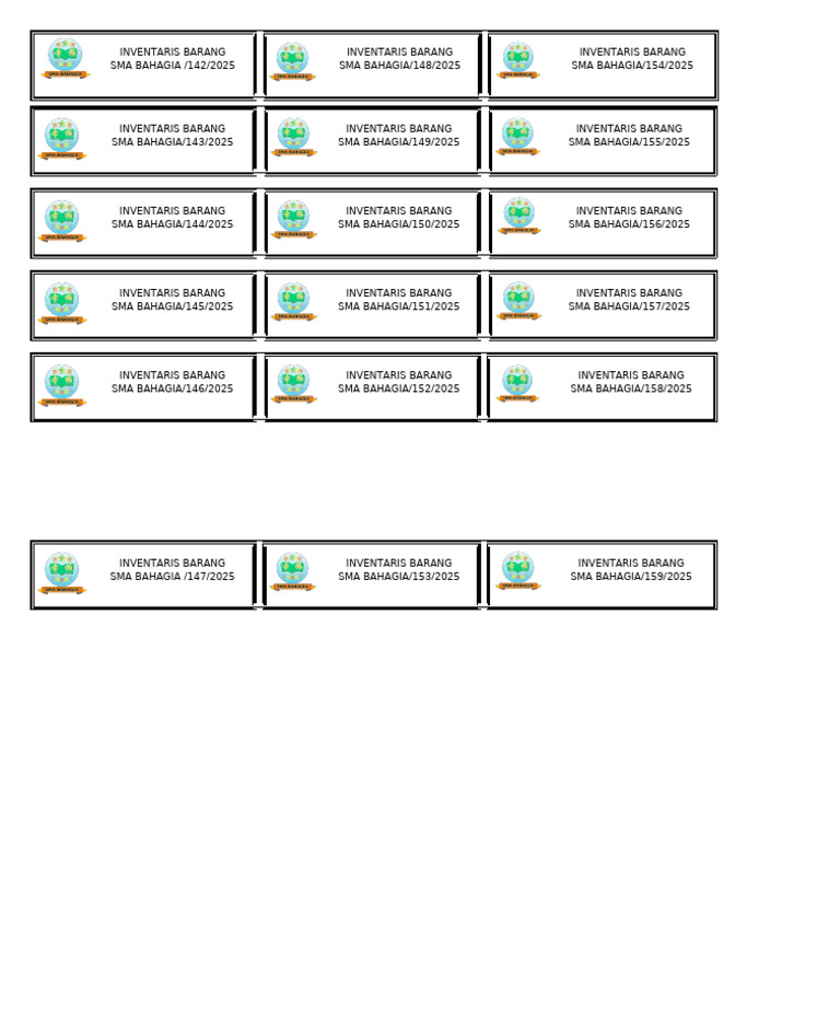 Label Inventaris Barang | PDF