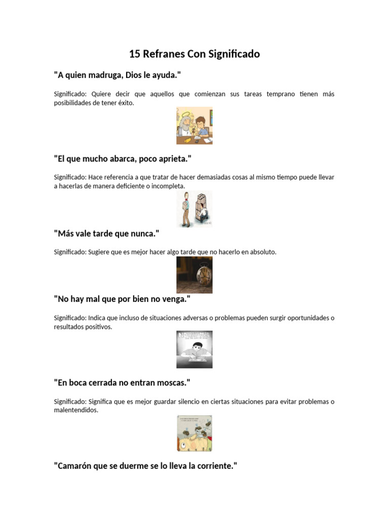 15 Refranes Con Significado | PDF | imperio Romano | Agricultura