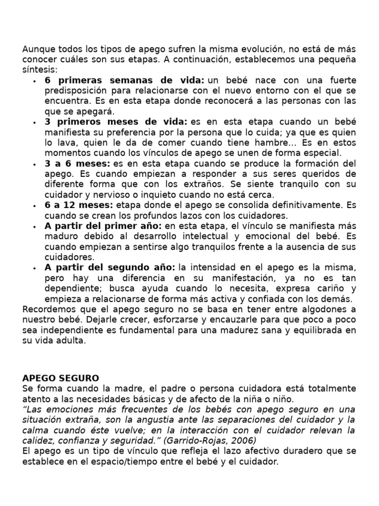 Qué Es El Apego | PDF | Teoría de apego | Sicología