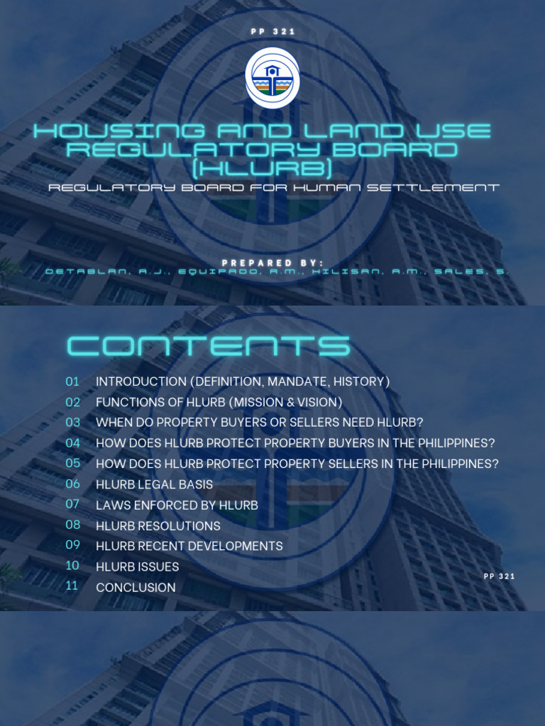 HLURB: Philippine Real Estate Regulation | PDF | Regulatory Compliance ...