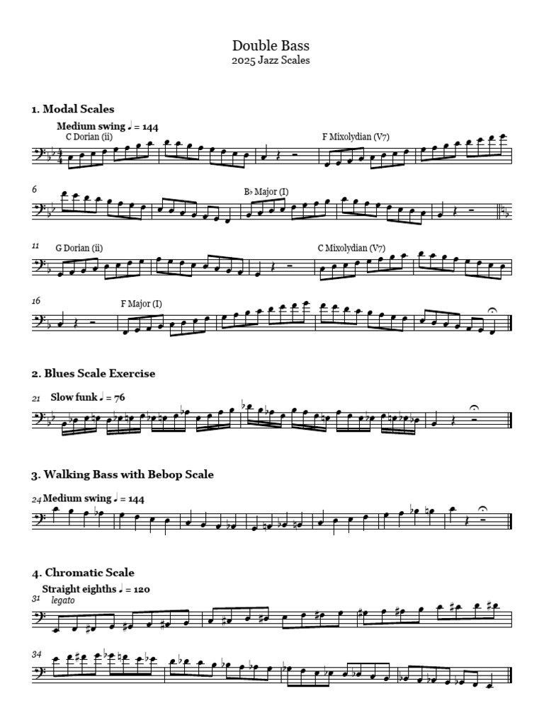 Bass Jazz Scales | PDF