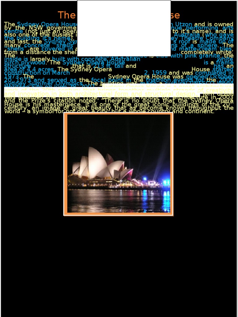 Sydney Opera House: A Cultural Icon | PDF