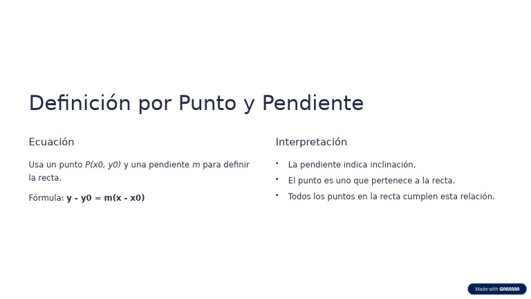 Definicion Por Punto y Pendiente | PDF