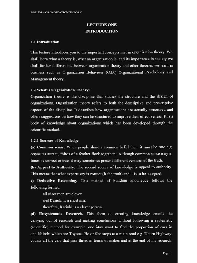 OT ... Topic One Introduction To OT | PDF