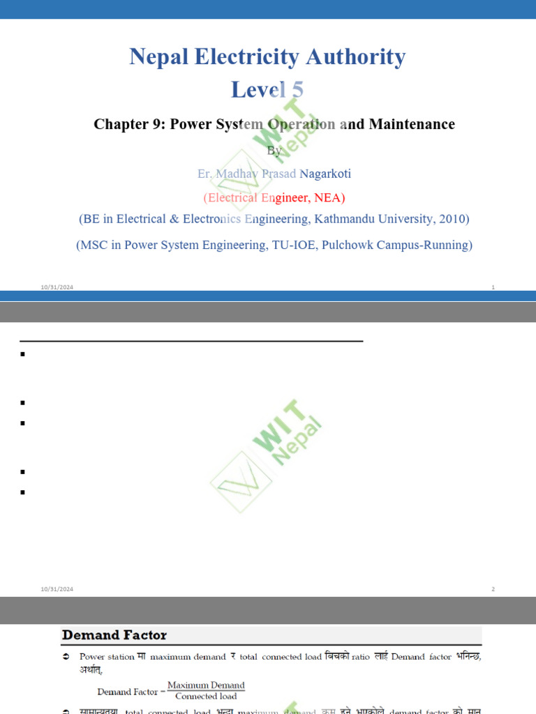 Chapter9-Power System Operation and Maintenance - Watermark | PDF