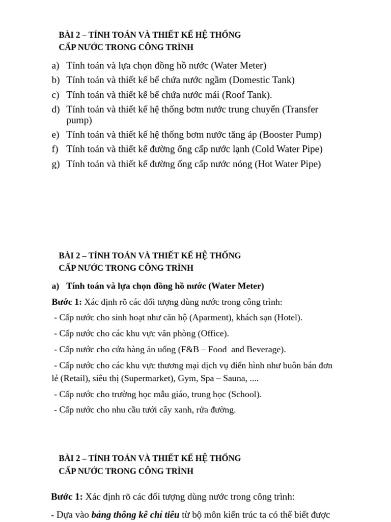 Bai 2 - He Thong Cap Nuoc Trong Nha | PDF