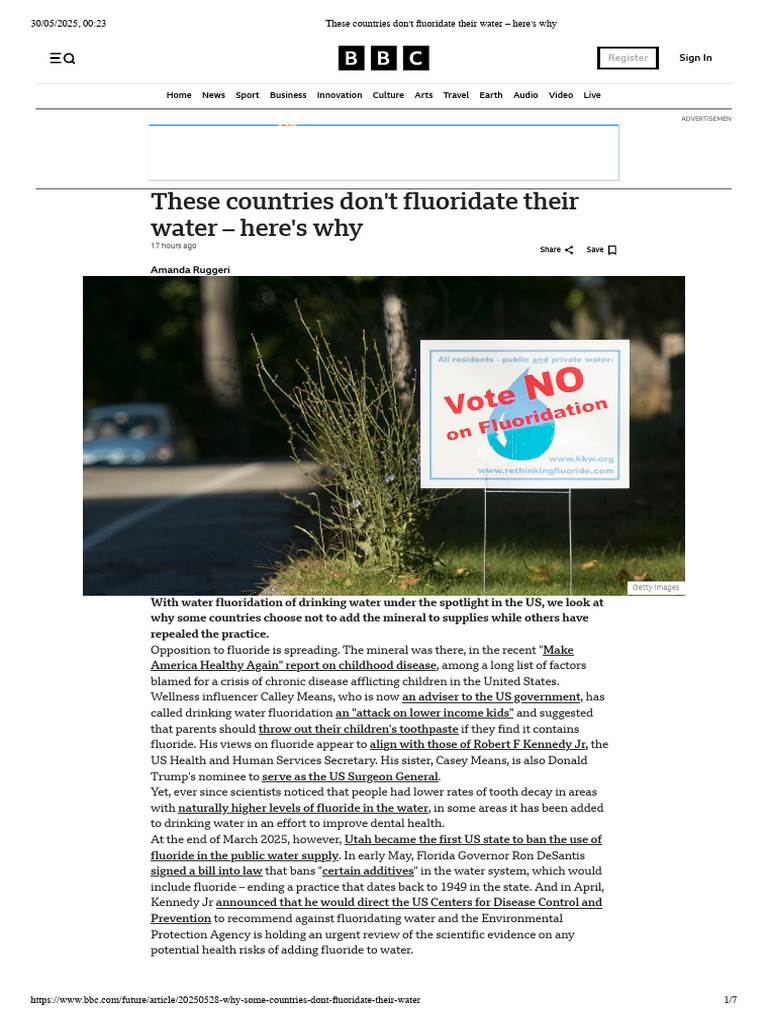 These Countries Don't Fluoridate Their Water - Here's Why | PDF ...
