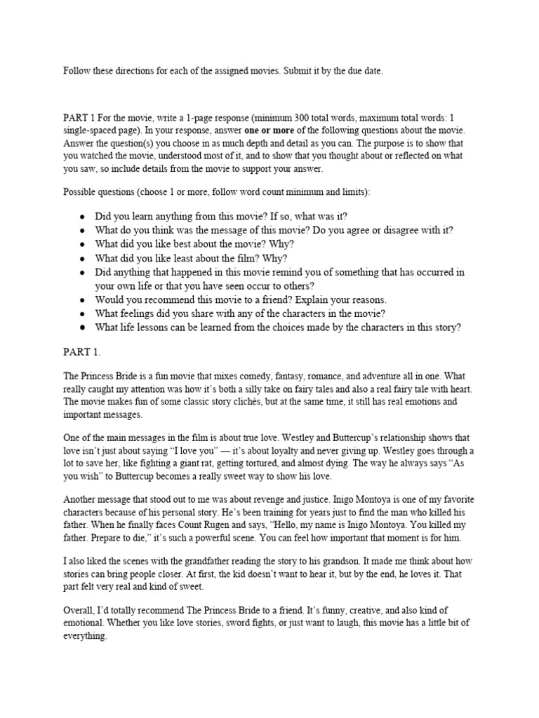 Movie Assignments (2) 1 | PDF