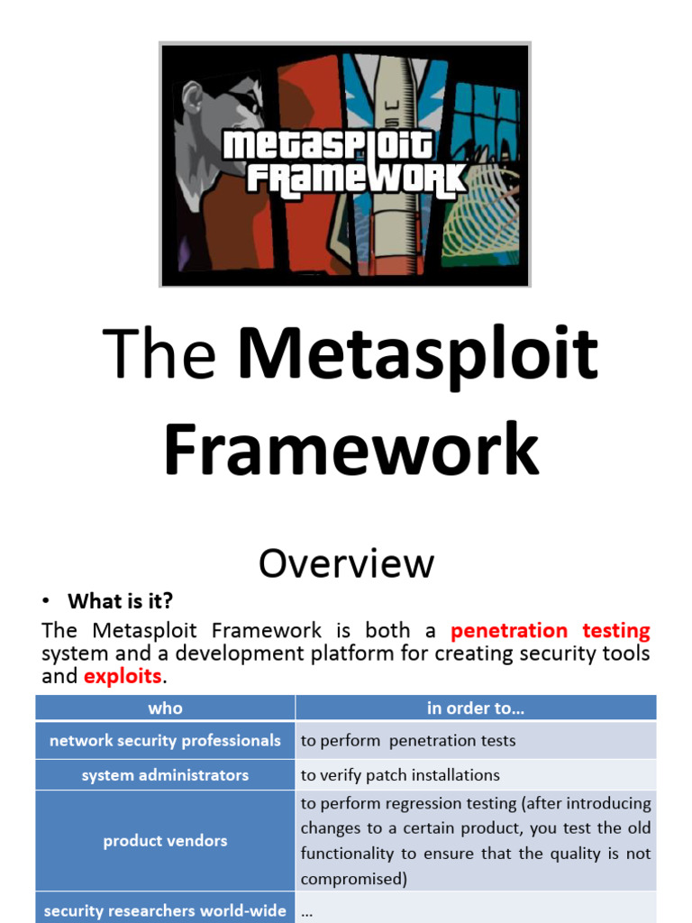 The Metasploit Framework | PDF | Information Technology | Operating System Families
