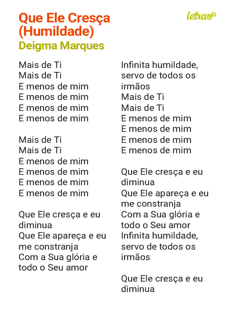 Que Ele Cresça e Eu Diminua | PDF