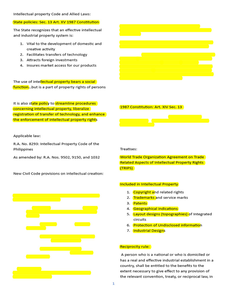 Intellectual Property | PDF | Trademark | Patent