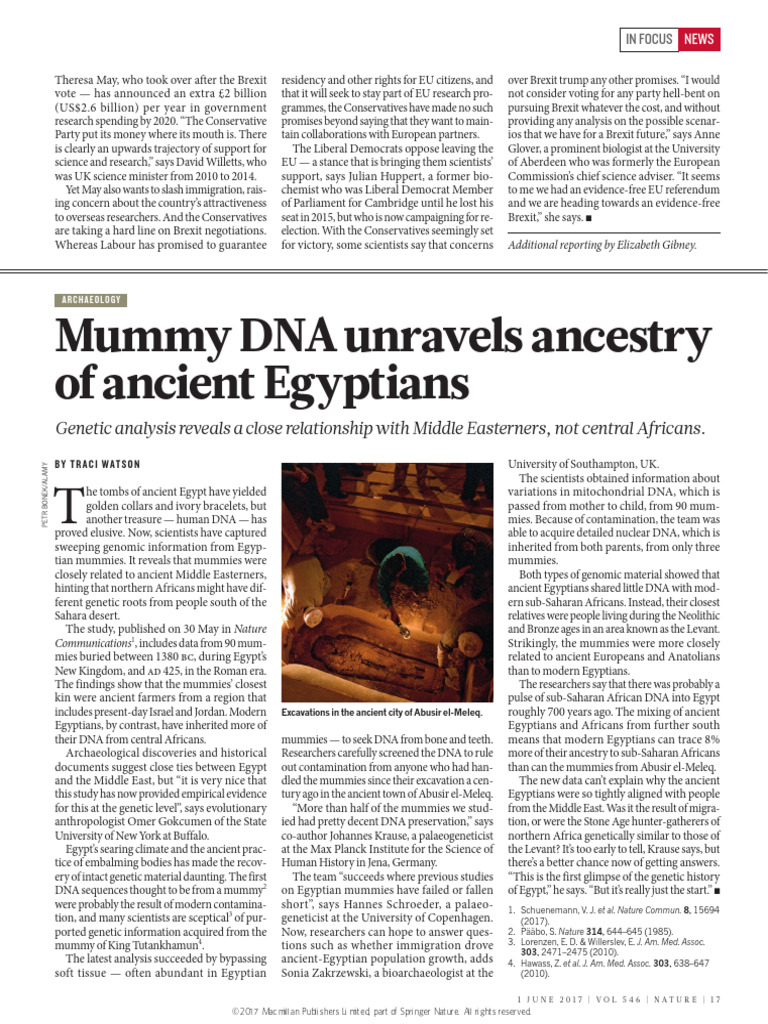 Mummy DNA Unravels Ancestry of Ancient Egyptians | PDF | Brexit ...