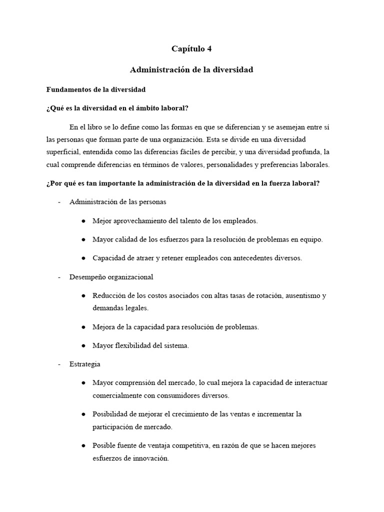 Administración Resumen Capítulo 4 | PDF | Parcialidad | Discriminación