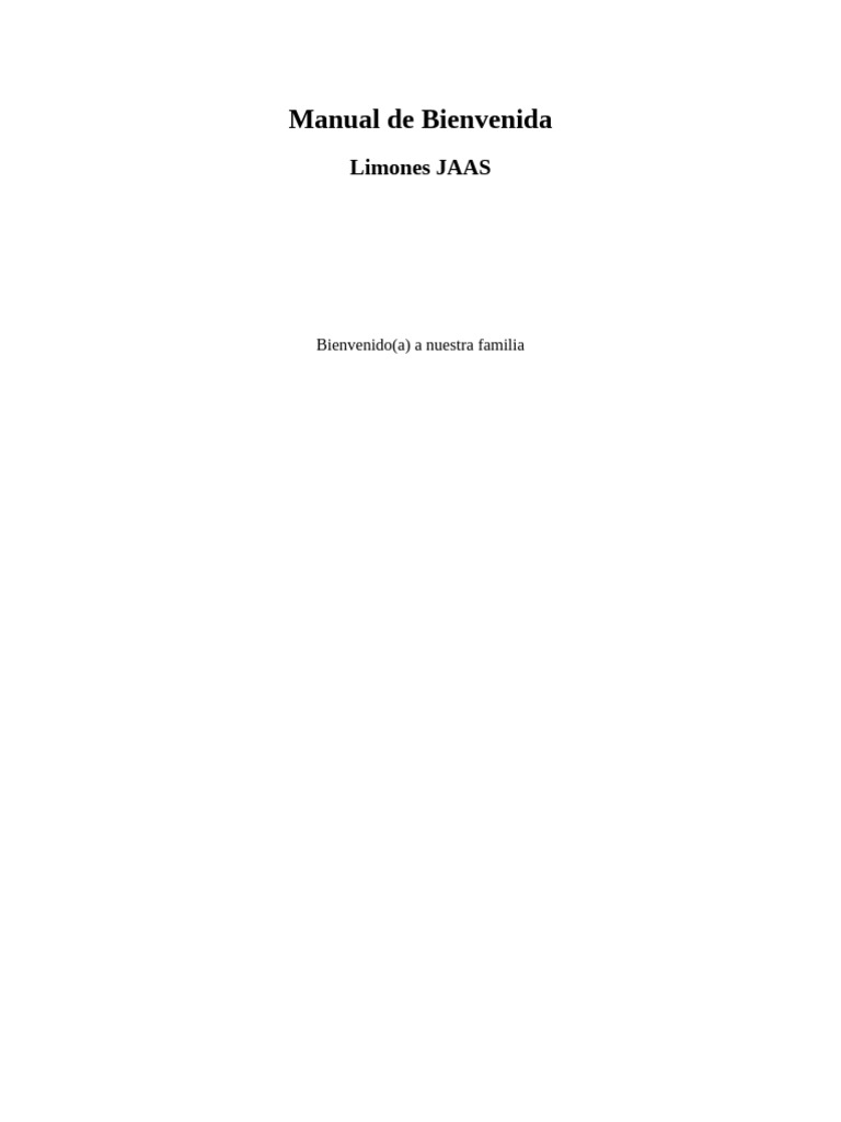 Manual de Bienvenida Limones JAAS | PDF