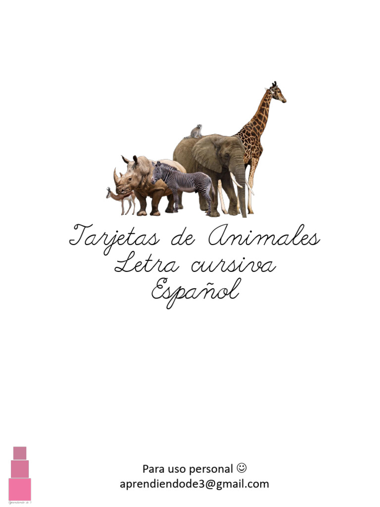 Tarjetas de Animales en Español | PDF