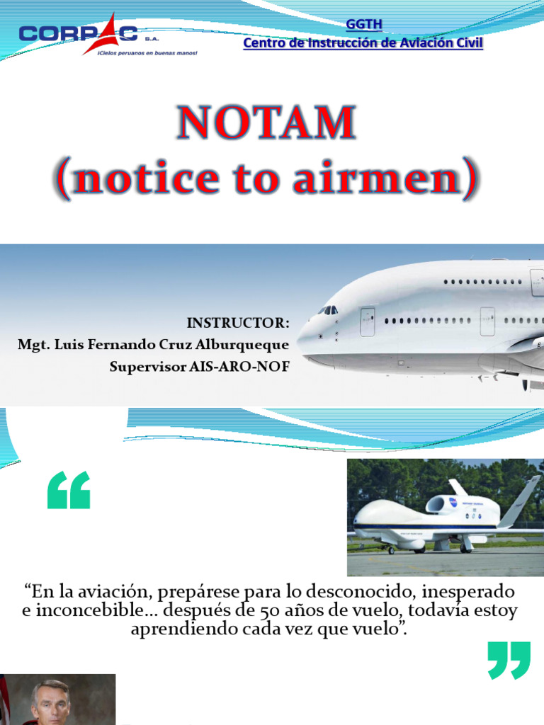 NOTAM (Notice To Air Men) | PDF | Aeropuerto | Aeronáutica