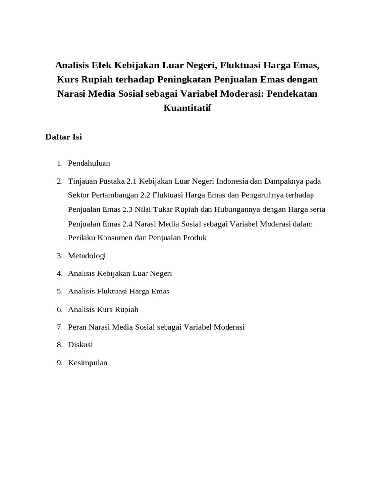 Laporan Riset Emas | PDF