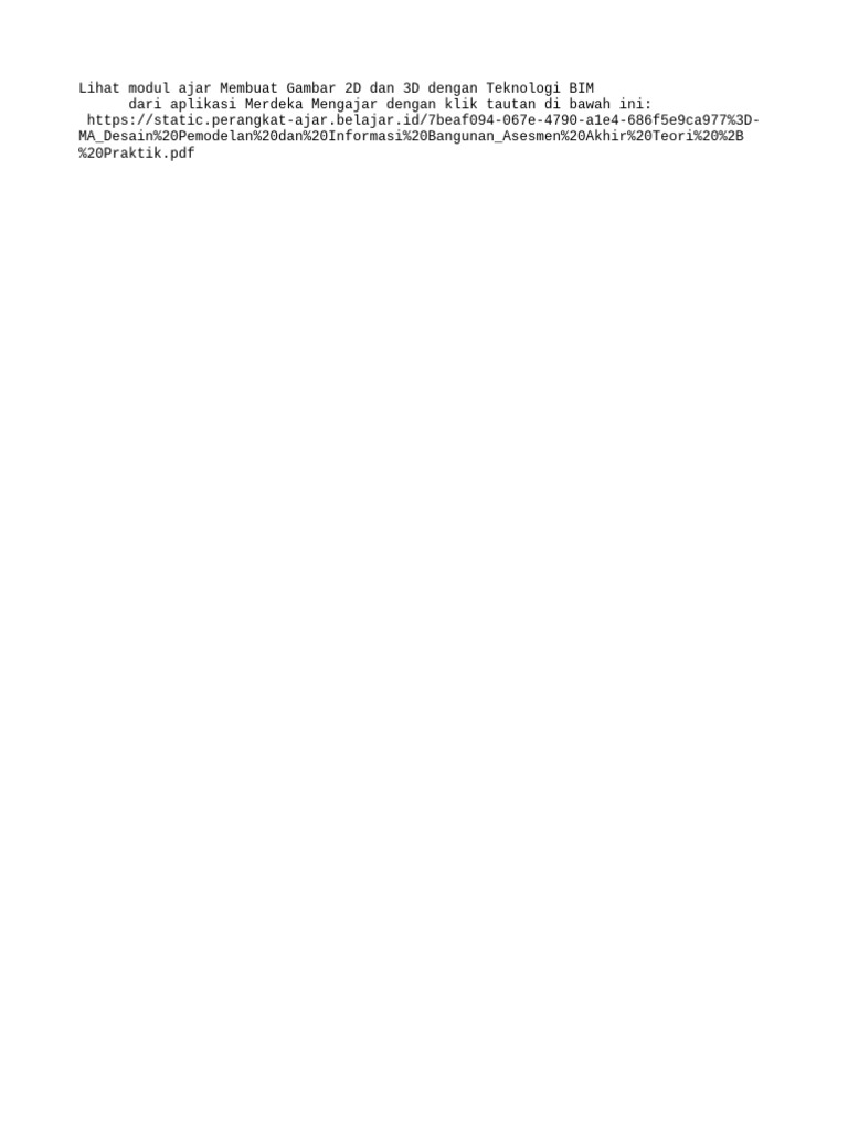 Modul Ajar Gambar 2D dan 3D BIM | PDF