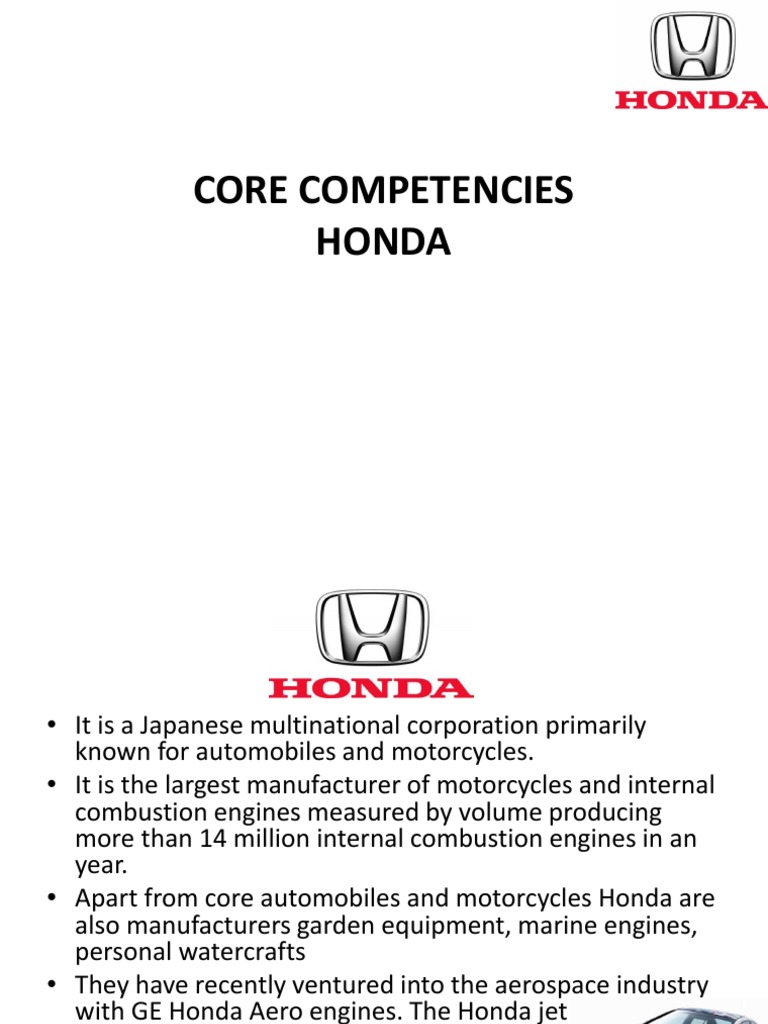 Honda's Core Competencies Overview | PDF