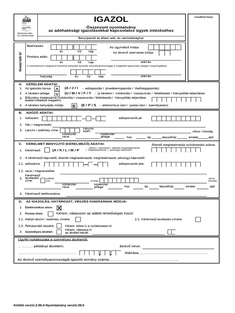 IGAZOL Nyomtatvány MINTA | PDF