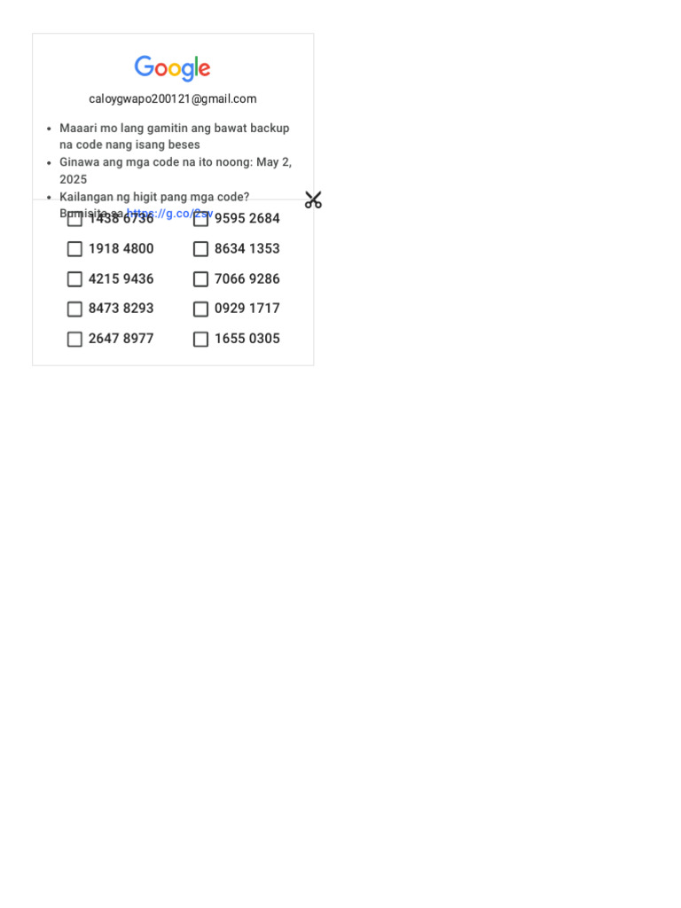 Mga Backup Code | PDF