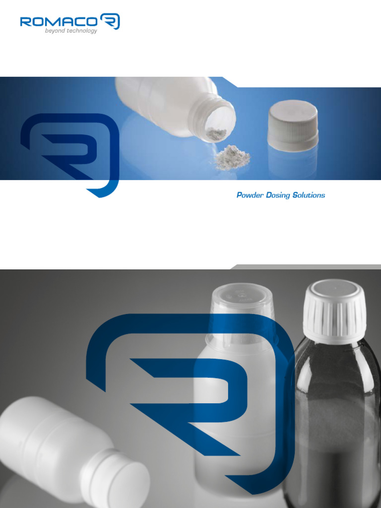 Powder Dosing Solutions by Romaco | PDF | Belt (Mechanical) | Vacuum