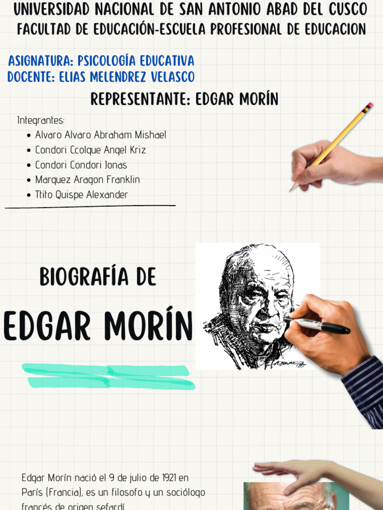 Biografía y Aportes de Edgar Morin | PDF | Pensamiento | Pensamiento ...