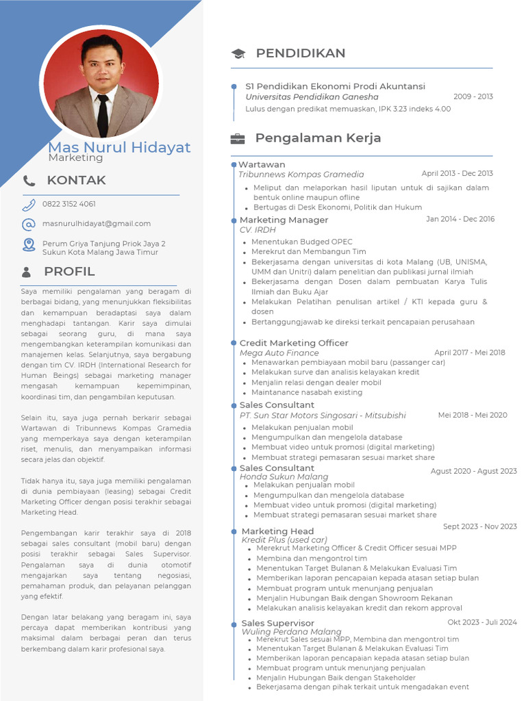 CV Mas Nurul Hidayat - Nov 2024 | PDF
