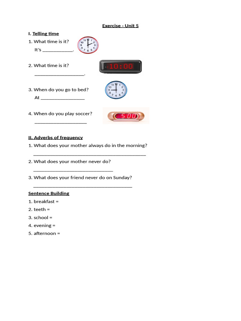P2 Exercise Unit 5 | PDF