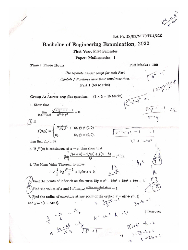 Mathematics 2022 Paper | PDF